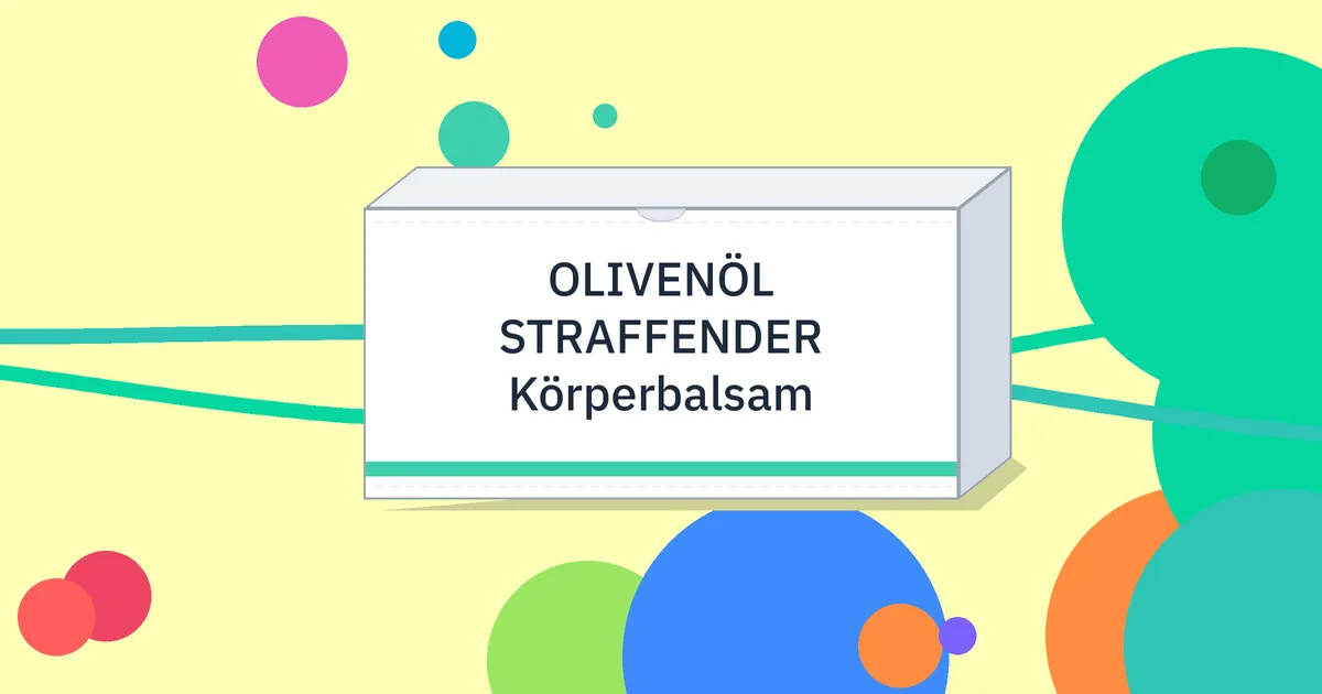 Symbolbild: Packung mit der Aufschrift OLIVENÖL STRAFFENDER Körperbalsam (PZN 06090889) – Verfügbarkeit und Bezug in Apotheken in Frankfurt am Main