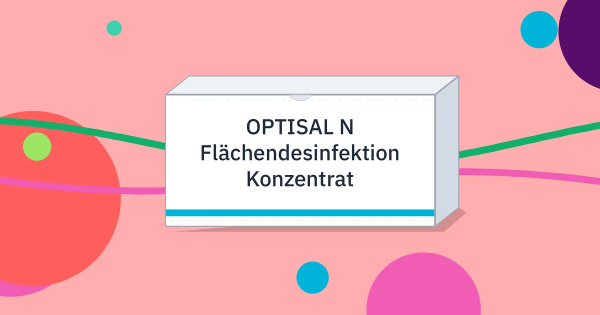 Symbolbild: Packung mit der Aufschrift OPTISAL N Flächendesinfektion Konzentrat (PZN 03979929) – Verfügbarkeit und Bezug in Apotheken in Frankfurt am Main