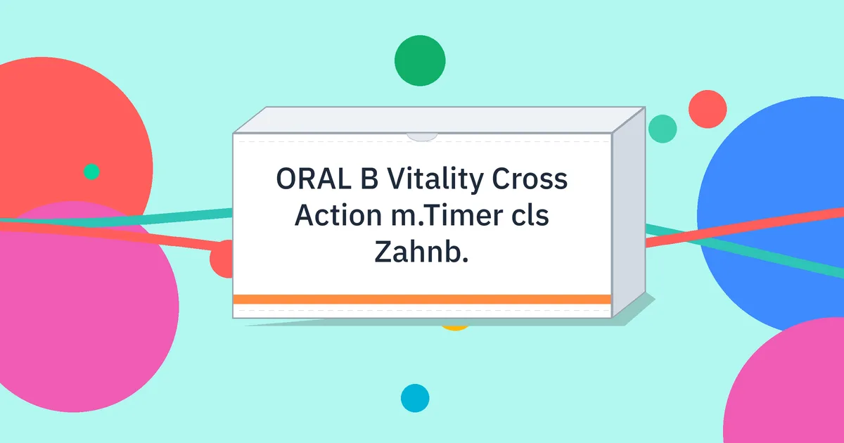 Symbolbild: Packung mit der Aufschrift ORAL B Vitality Cross Action m.Timer cls Zahnb. (PZN 11550637) – Verfügbarkeit und Bezug in Apotheken in Frankfurt am Main