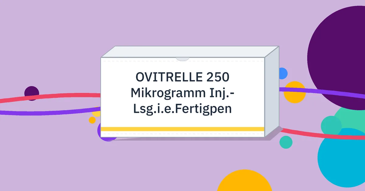 Symbolbild: Packung mit der Aufschrift OVITRELLE 250 Mikrogramm Inj.-Lsg.i.e.Fertigpen (PZN 09779189) – Verfügbarkeit und Bezug in Apotheken in Frankfurt am Main