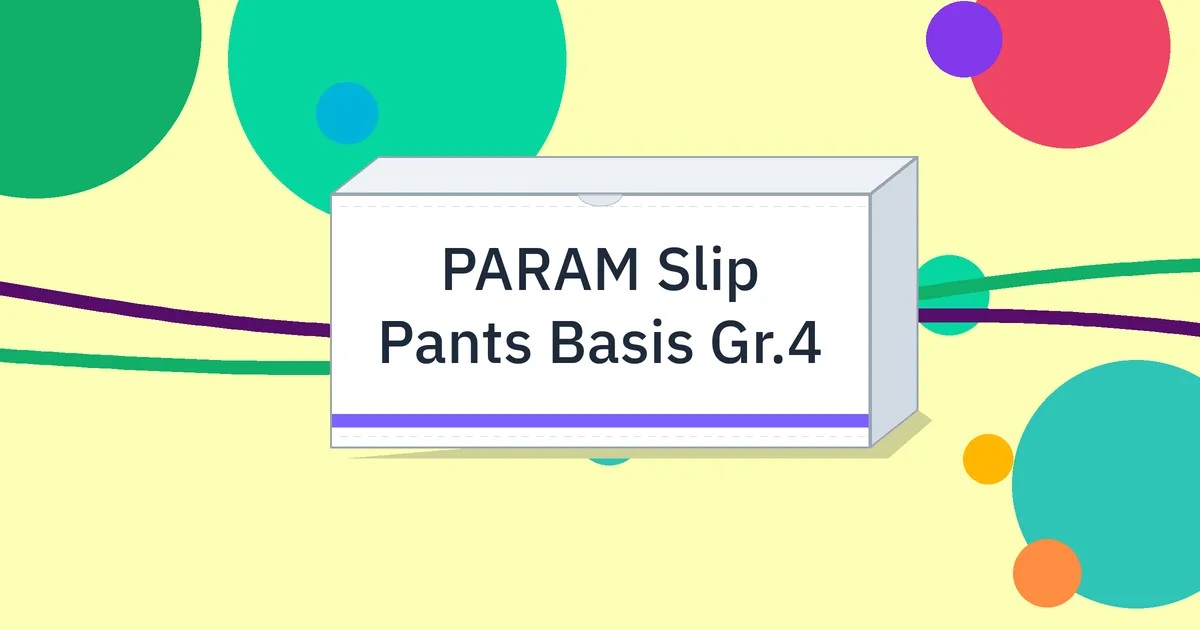 Symbolbild: Packung mit der Aufschrift PARAM Slip Pants Basis Gr.4 (PZN 11292023) – Verfügbarkeit und Bezug in Apotheken in Frankfurt am Main