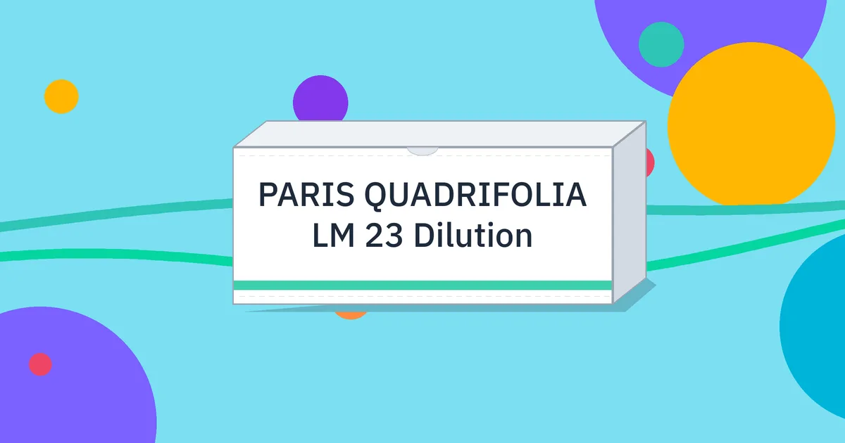 Symbolbild: Packung mit der Aufschrift PARIS QUADRIFOLIA LM 23 Dilution (PZN 13631989) – Verfügbarkeit und Bezug in Apotheken in Frankfurt am Main