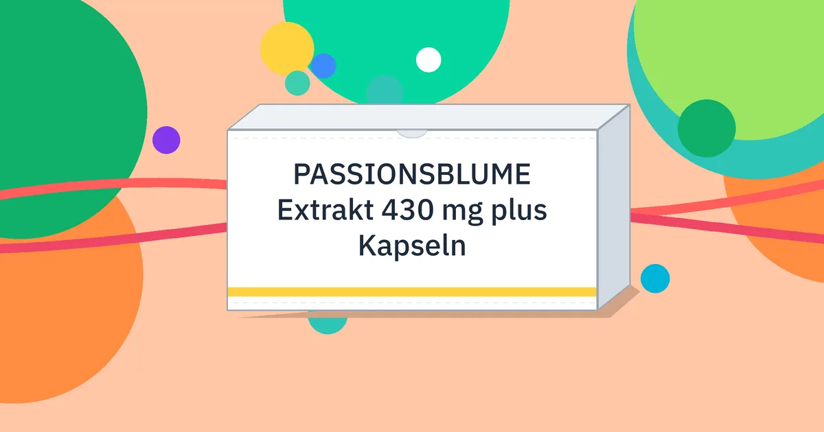 Symbolbild: Packung mit der Aufschrift PASSIONSBLUME Extrakt 430 mg plus Kapseln (PZN 17426677) – Verfügbarkeit und Bezug in Apotheken in Frankfurt am Main