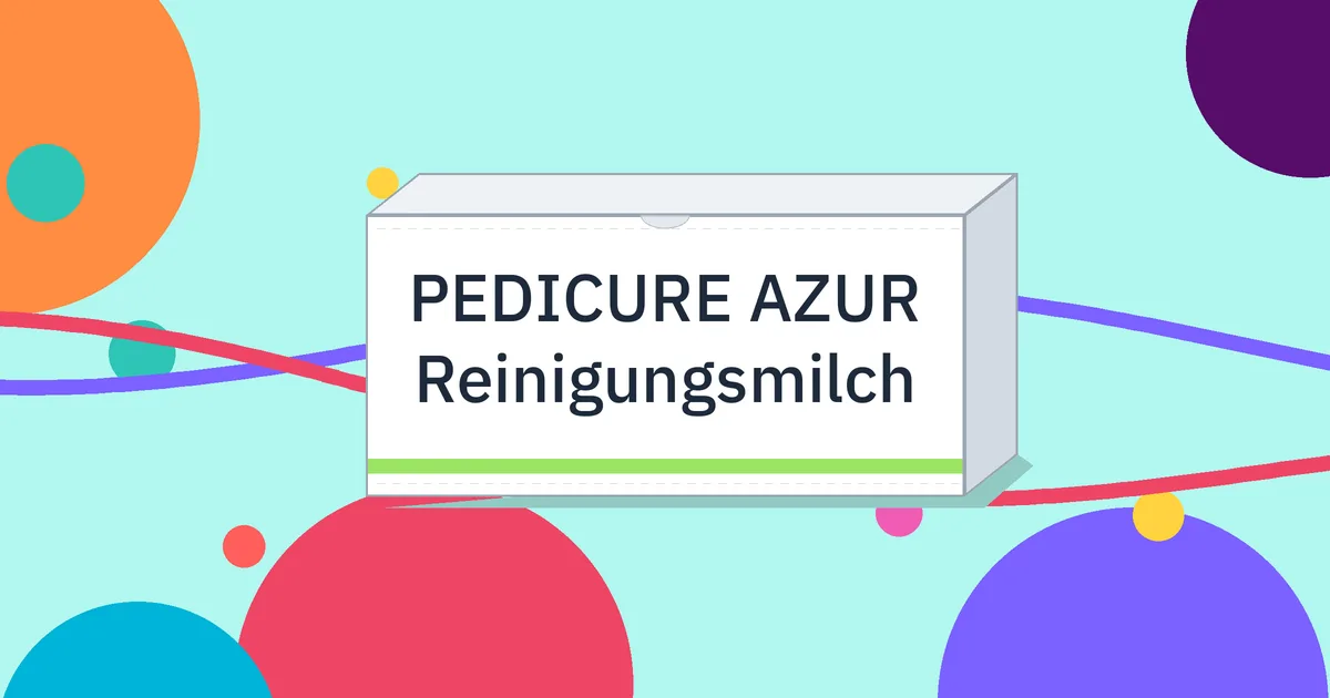 Symbolbild: Packung mit der Aufschrift PEDICURE AZUR Reinigungsmilch (PZN 06937096) – Verfügbarkeit und Bezug in Apotheken in Frankfurt am Main