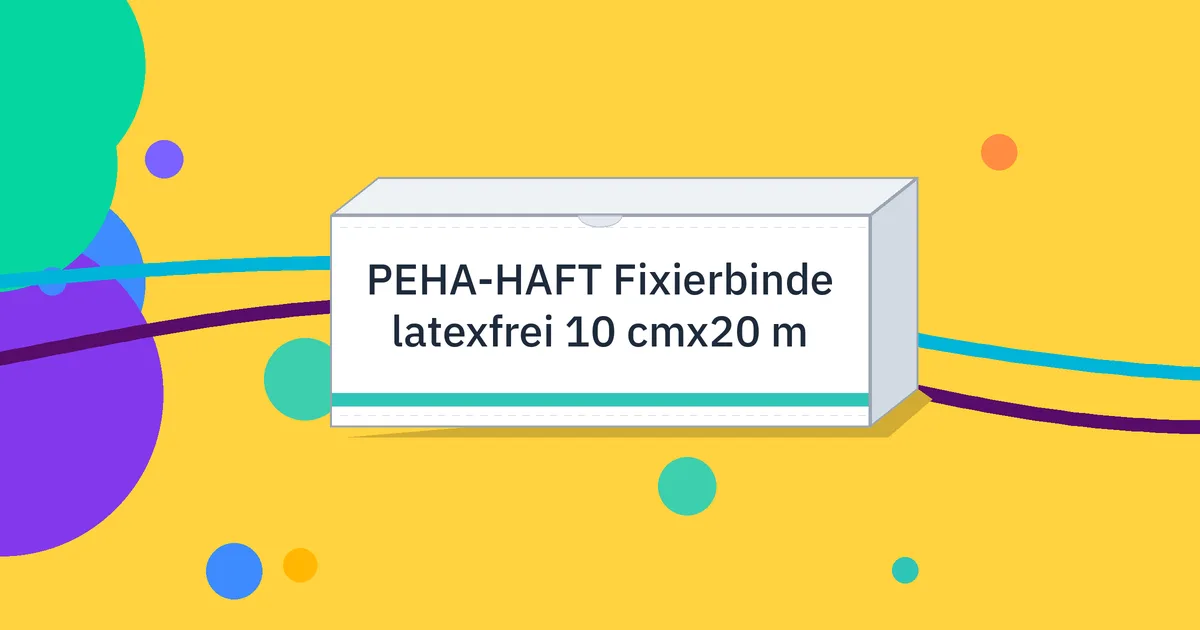 Symbolbild: Packung mit der Aufschrift PEHA-HAFT Fixierbinde latexfrei 10 cmx20 m (PZN 12550390) – Verfügbarkeit und Bezug in Apotheken in Frankfurt am Main
