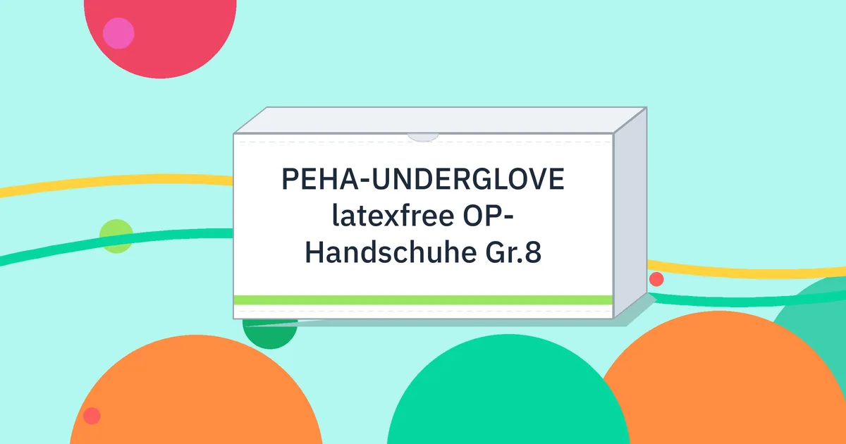 Symbolbild: Packung mit der Aufschrift PEHA-UNDERGLOVE latexfree OP-Handschuhe Gr.8 (PZN 10387796) – Verfügbarkeit und Bezug in Apotheken in Frankfurt am Main