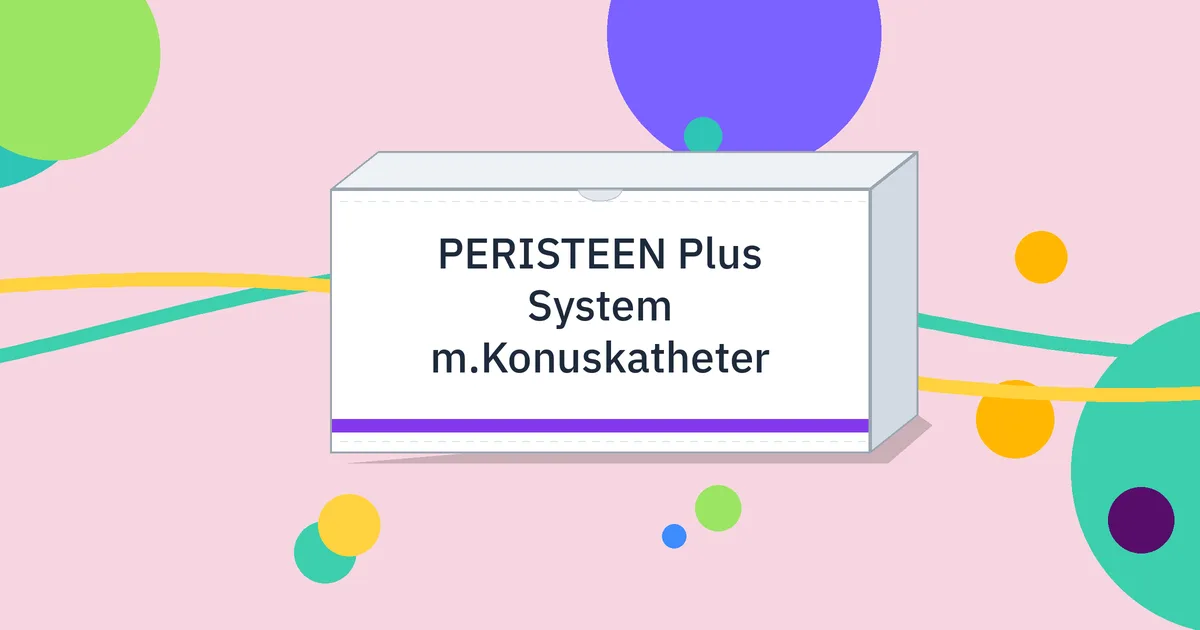 Symbolbild: Packung mit der Aufschrift PERISTEEN Plus System m.Konuskatheter (PZN 18473383) – Verfügbarkeit und Bezug in Apotheken in Frankfurt am Main
