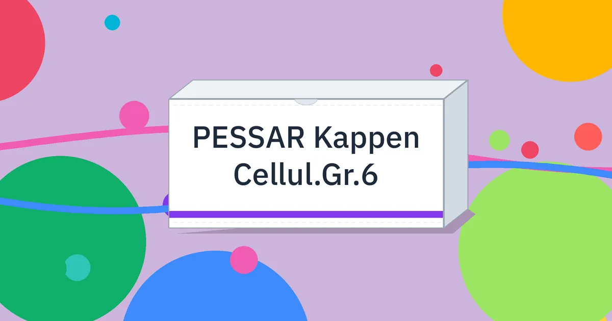 Symbolbild: Packung mit der Aufschrift PESSAR Kappen Cellul.Gr.6 (PZN 01967572) – Verfügbarkeit und Bezug in Apotheken in Frankfurt am Main