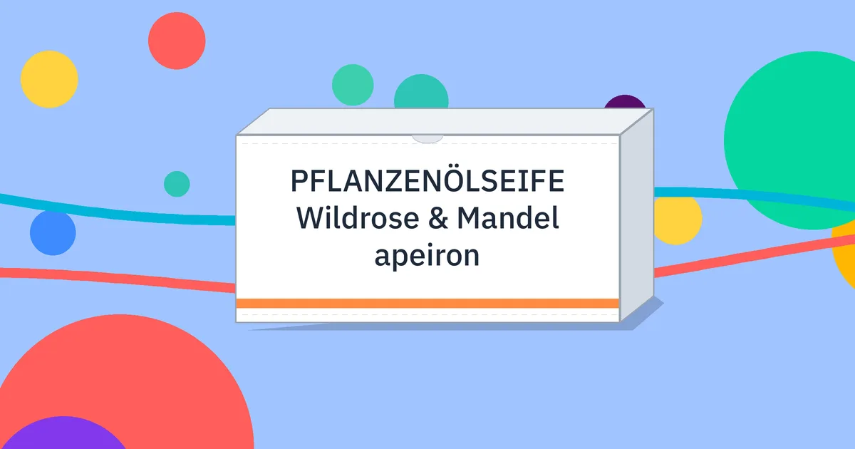 Symbolbild: Packung mit der Aufschrift PFLANZENÖLSEIFE Wildrose & Mandel apeiron (PZN 15743089) – Verfügbarkeit und Bezug in Apotheken in Frankfurt am Main