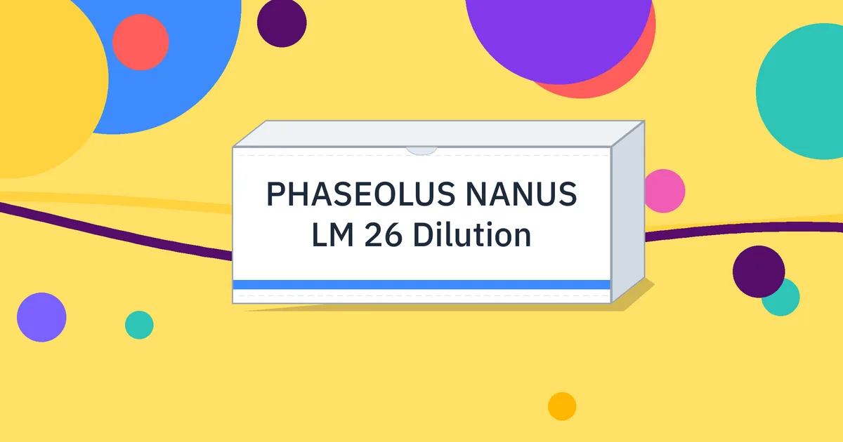 Symbolbild: Packung mit der Aufschrift PHASEOLUS NANUS LM 26 Dilution (PZN 13637130) – Verfügbarkeit und Bezug in Apotheken in Frankfurt am Main