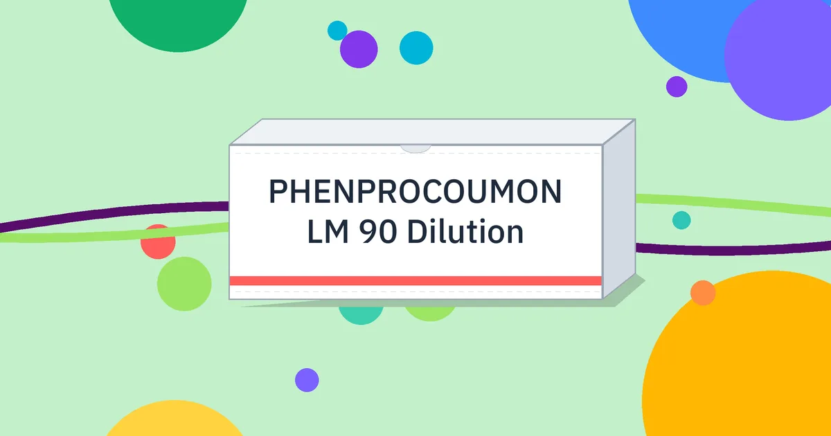 Symbolbild: Packung mit der Aufschrift PHENPROCOUMON LM 90 Dilution (PZN 13638164) – Verfügbarkeit und Bezug in Apotheken in Frankfurt am Main