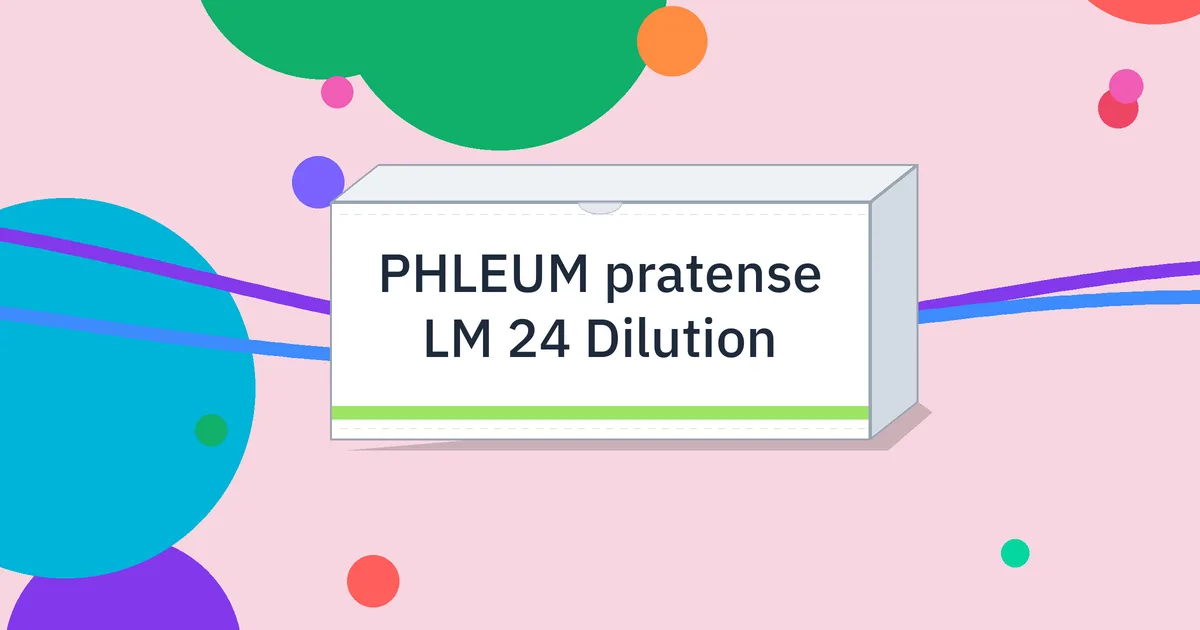 Symbolbild: Packung mit der Aufschrift PHLEUM pratense LM 24 Dilution (PZN 13638945) – Verfügbarkeit und Bezug in Apotheken in Frankfurt am Main