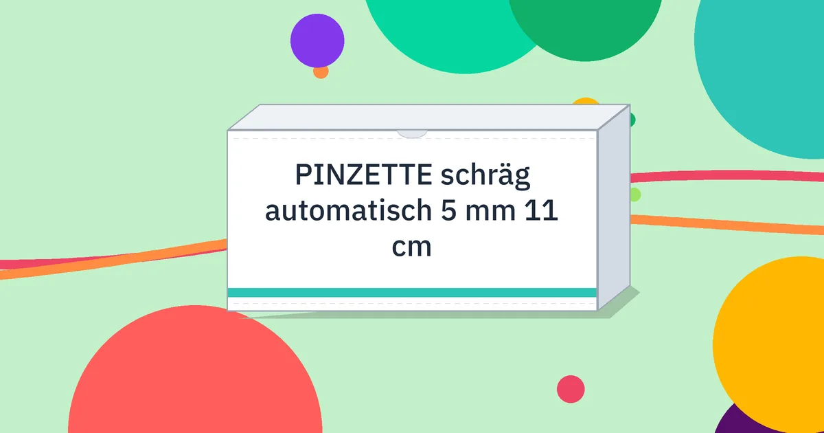 Symbolbild: Packung mit der Aufschrift PINZETTE schräg automatisch 5 mm 11 cm (PZN 01651455) – Verfügbarkeit und Bezug in Apotheken in Frankfurt am Main