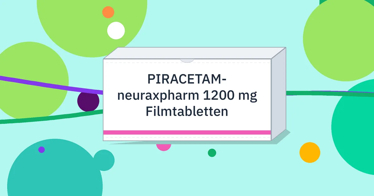 Symbolbild: Packung mit der Aufschrift PIRACETAM-neuraxpharm 1200 mg Filmtabletten (PZN 07626872) – Verfügbarkeit und Bezug in Apotheken in Frankfurt am Main