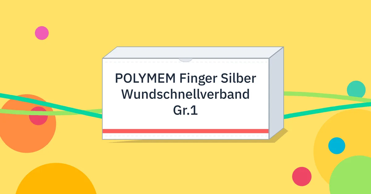 Symbolbild: Packung mit der Aufschrift POLYMEM Finger Silber Wundschnellverband Gr.1 (PZN 09221990) – Verfügbarkeit und Bezug in Apotheken in Frankfurt am Main