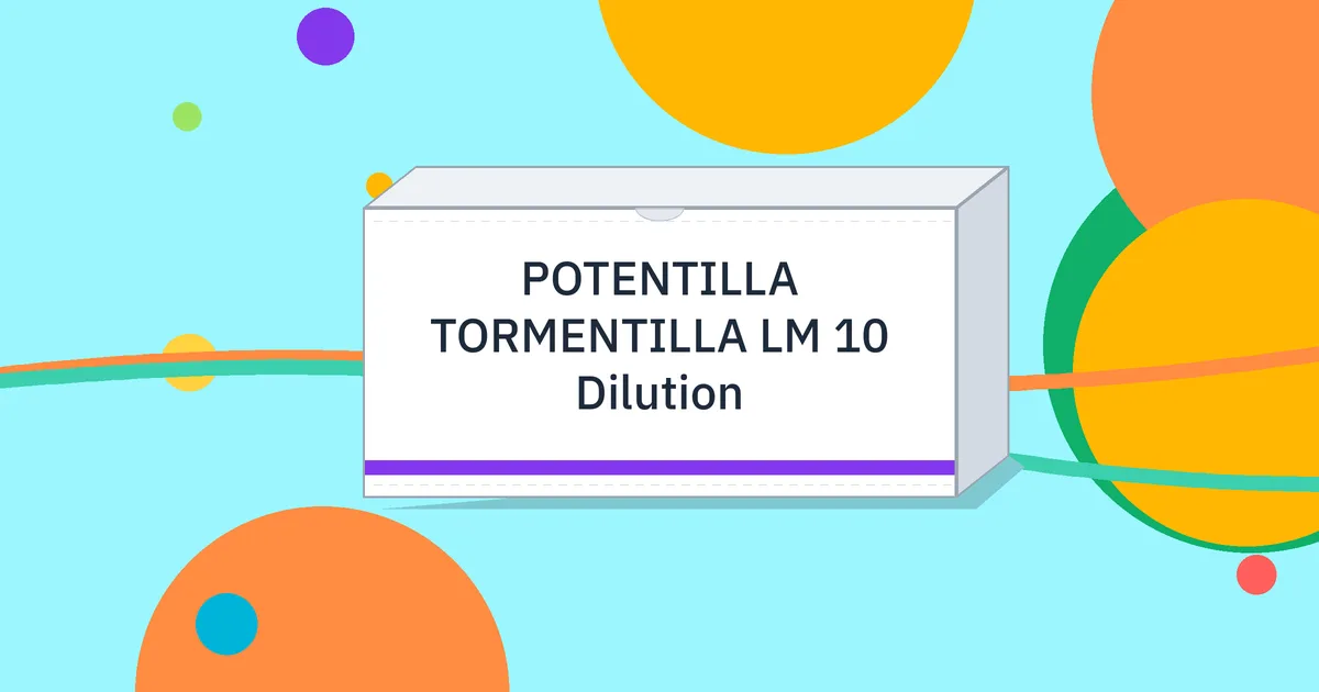 Symbolbild: Packung mit der Aufschrift POTENTILLA TORMENTILLA LM 10 Dilution (PZN 13665646) – Verfügbarkeit und Bezug in Apotheken in Frankfurt am Main