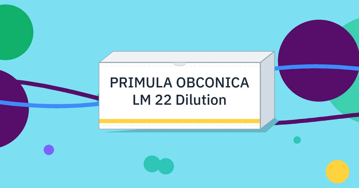 Symbolbild: Packung mit der Aufschrift PRIMULA OBCONICA LM 22 Dilution (PZN 13667131) – Verfügbarkeit und Bezug in Apotheken in Frankfurt am Main
