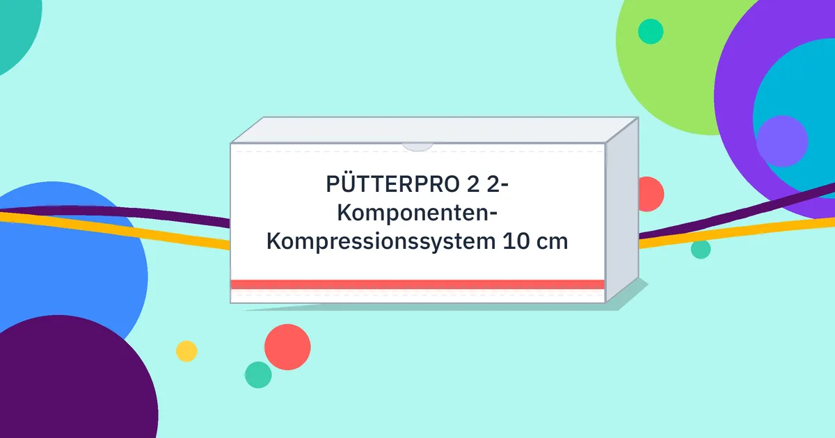 Symbolbild: Packung mit der Aufschrift PÜTTERPRO 2 2-Komponenten-Kompressionssystem 10 cm (PZN 18084397) – Verfügbarkeit und Bezug in Apotheken in Frankfurt am Main