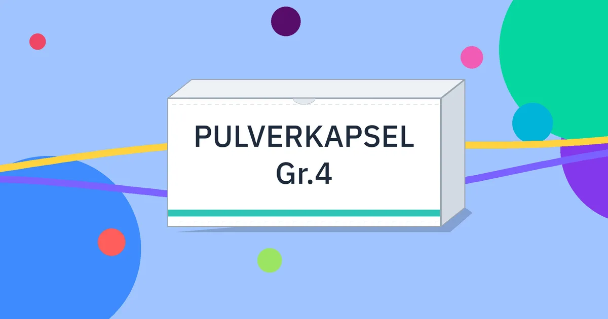 Symbolbild: Packung mit der Aufschrift PULVERKAPSEL Gr.4 (PZN 17543130) – Verfügbarkeit und Bezug in Apotheken in Frankfurt am Main