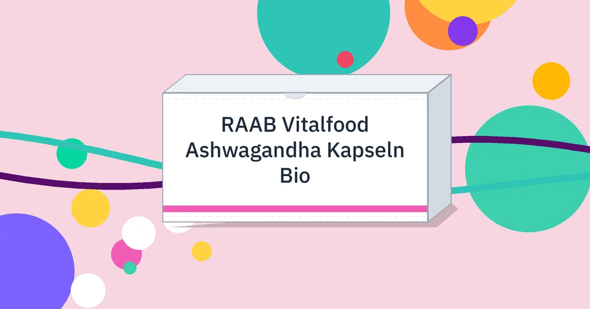 Symbolbild: Packung mit der Aufschrift RAAB Vitalfood Ashwagandha Kapseln Bio (PZN 19629108) – Verfügbarkeit und Bezug in Apotheken in Frankfurt am Main