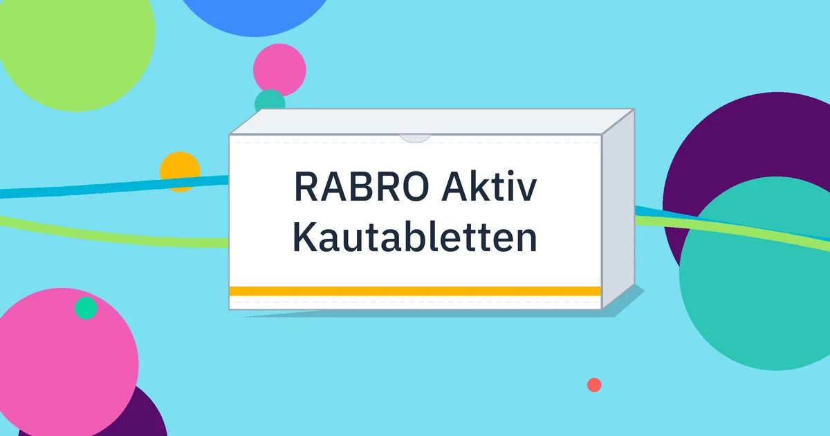 Symbolbild: Packung mit der Aufschrift RABRO Aktiv Kautabletten (PZN 12366829) – Verfügbarkeit und Bezug in Apotheken in Frankfurt am Main