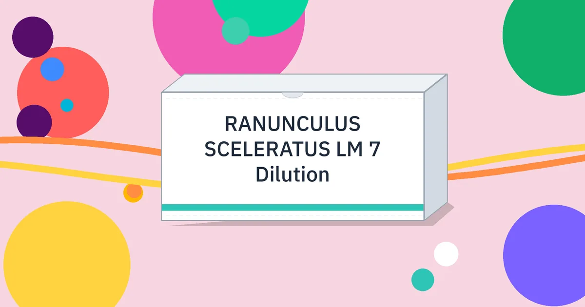 Symbolbild: Packung mit der Aufschrift RANUNCULUS SCELERATUS LM 7 Dilution (PZN 13675900) – Verfügbarkeit und Bezug in Apotheken in Frankfurt am Main
