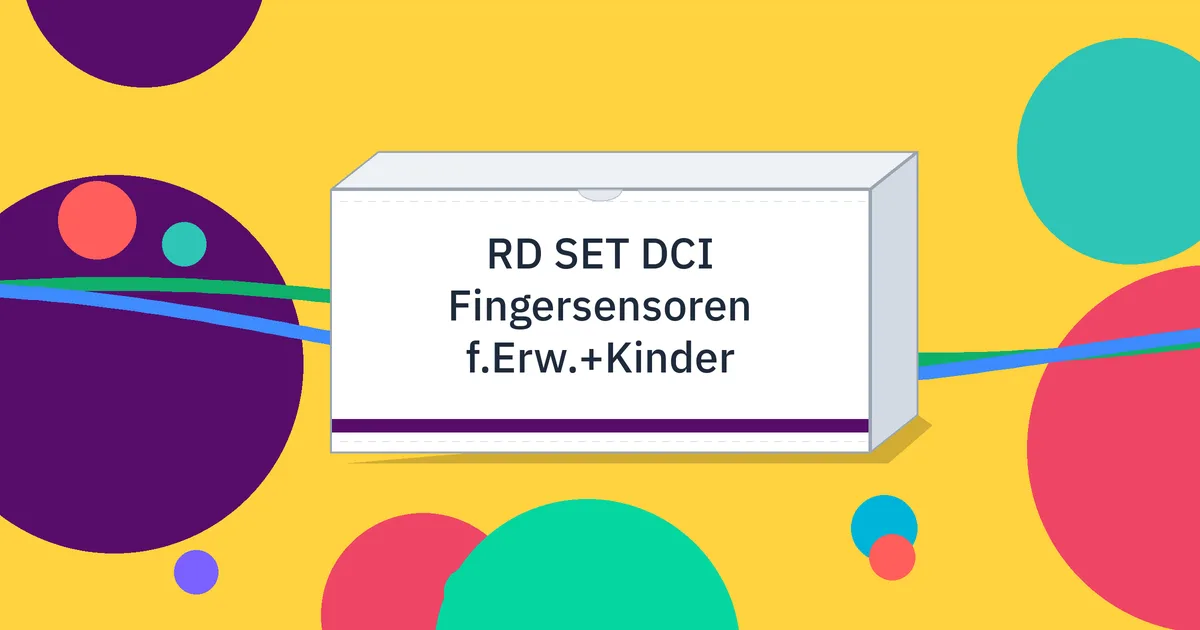 Symbolbild: Packung mit der Aufschrift RD SET DCI Fingersensoren f.Erw.+Kinder (PZN 12481281) – Verfügbarkeit und Bezug in Apotheken in Frankfurt am Main