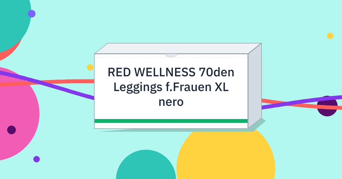 Symbolbild: Packung mit der Aufschrift RED WELLNESS 70den Leggings f.Frauen XL nero (PZN 16174794) – Verfügbarkeit und Bezug in Apotheken in Frankfurt am Main