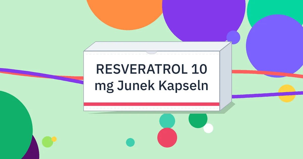 Symbolbild: Packung mit der Aufschrift RESVERATROL 10 mg Junek Kapseln (PZN 02570718) – Verfügbarkeit und Bezug in Apotheken in Frankfurt am Main