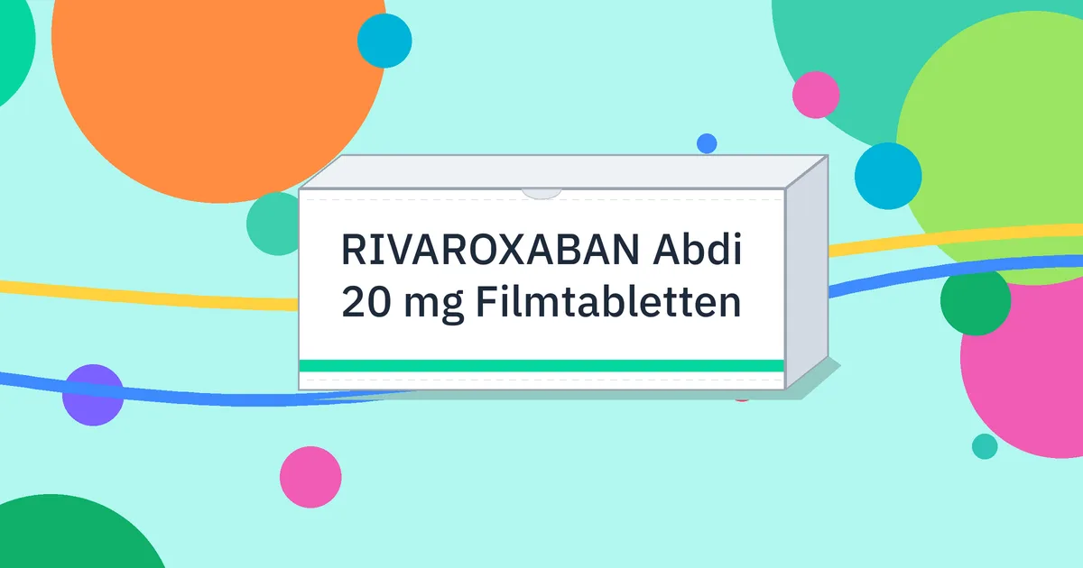 Symbolbild: Packung mit der Aufschrift RIVAROXABAN Abdi 20 mg Filmtabletten (PZN 18820169) – Verfügbarkeit und Bezug in Apotheken in Frankfurt am Main