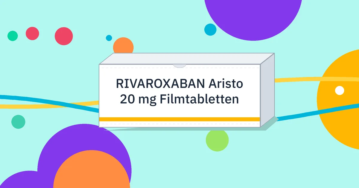 Symbolbild: Packung mit der Aufschrift RIVAROXABAN Aristo 20 mg Filmtabletten (PZN 19159594) – Verfügbarkeit und Bezug in Apotheken in Frankfurt am Main
