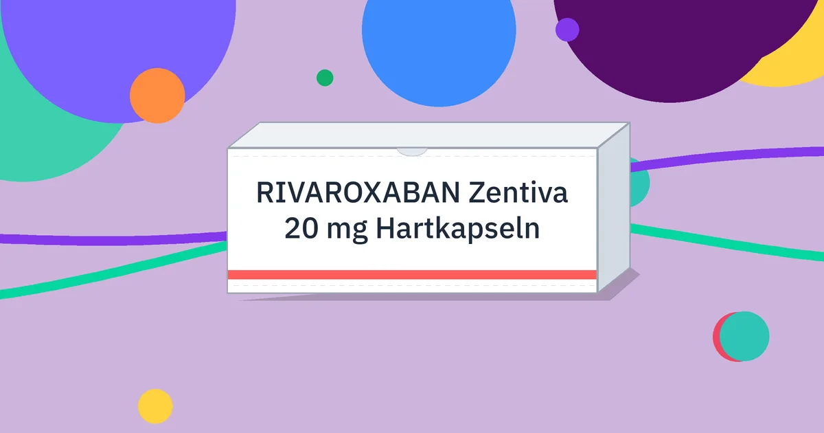 Symbolbild: Packung mit der Aufschrift RIVAROXABAN Zentiva 20 mg Hartkapseln (PZN 19053571) – Verfügbarkeit und Bezug in Apotheken in Frankfurt am Main