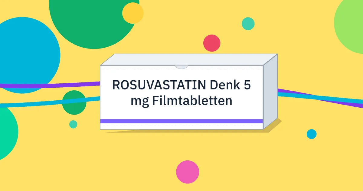 Symbolbild: Packung mit der Aufschrift ROSUVASTATIN Denk 5 mg Filmtabletten (PZN 11225601) – Verfügbarkeit und Bezug in Apotheken in Frankfurt am Main