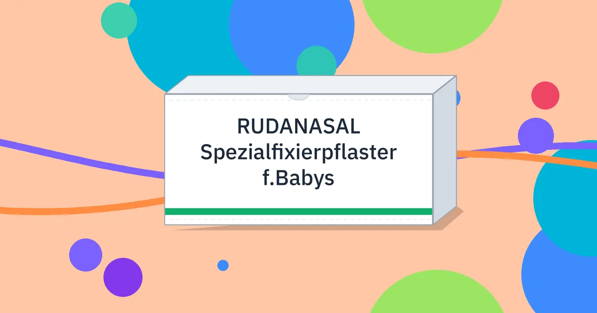 Symbolbild: Packung mit der Aufschrift RUDANASAL Spezialfixierpflaster f.Babys (PZN 15892754) – Verfügbarkeit und Bezug in Apotheken in Frankfurt am Main