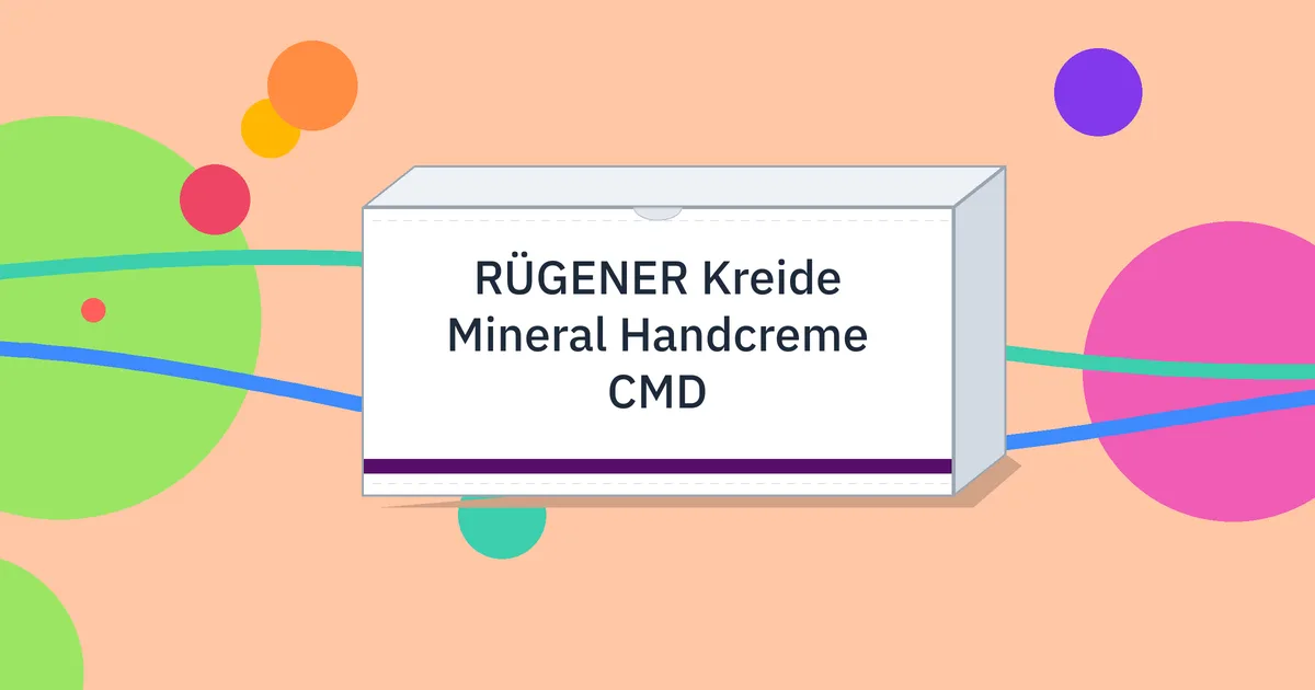 Symbolbild: Packung mit der Aufschrift RÜGENER Kreide Mineral Handcreme CMD (PZN 09946581) – Verfügbarkeit und Bezug in Apotheken in Frankfurt am Main