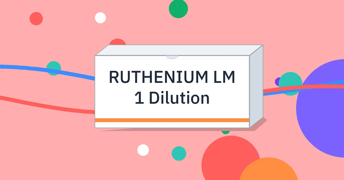 Symbolbild: Packung mit der Aufschrift RUTHENIUM LM 1 Dilution (PZN 13174003) – Verfügbarkeit und Bezug in Apotheken in Frankfurt am Main