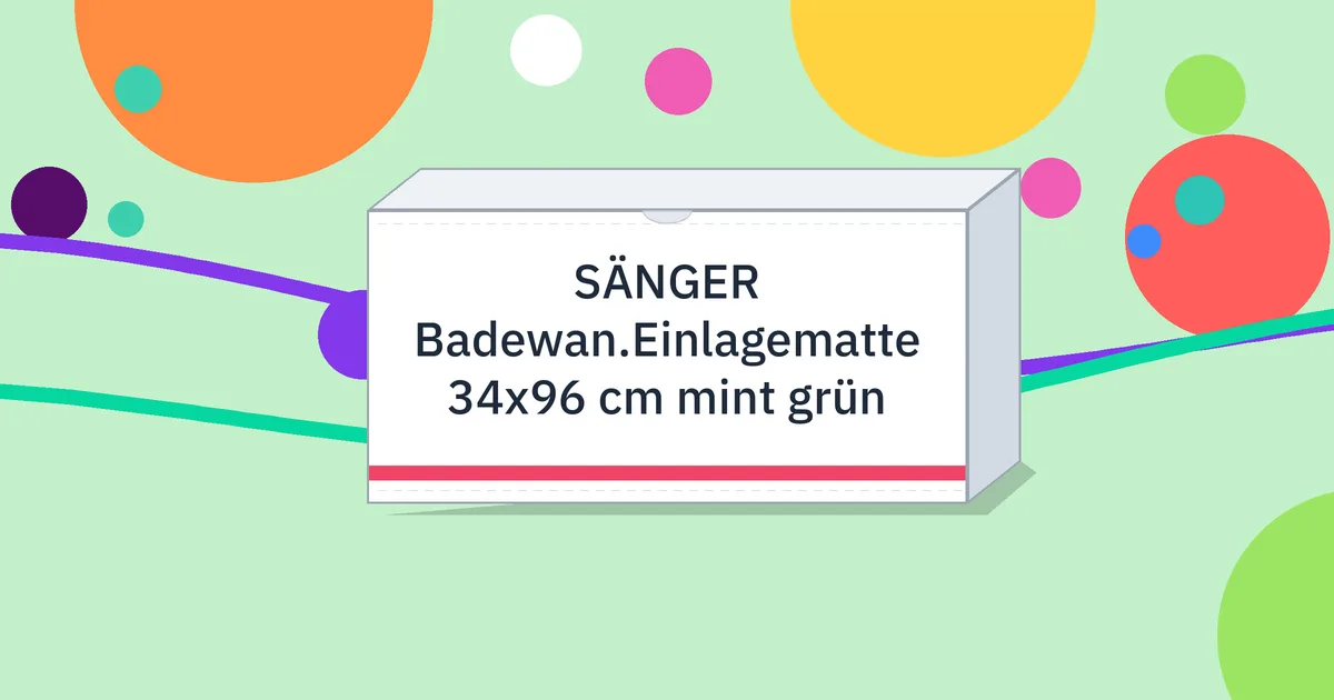 Symbolbild: Packung mit der Aufschrift SÄNGER Badewan.Einlagematte 34x96 cm mint grün (PZN 01307462) – Verfügbarkeit und Bezug in Apotheken in Frankfurt am Main