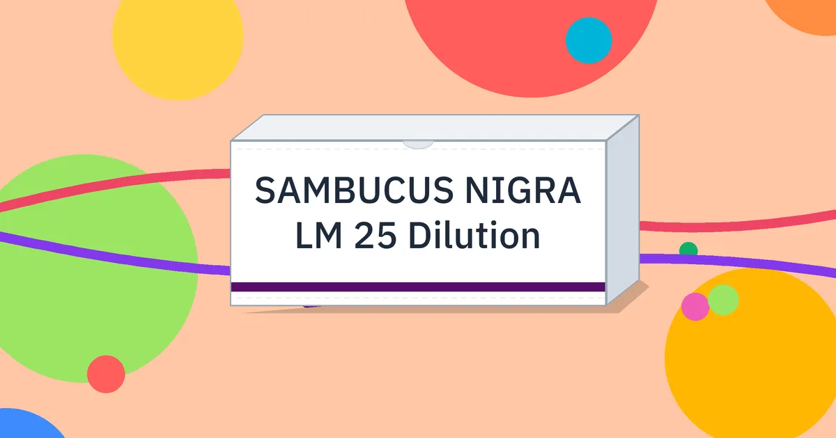 Symbolbild: Packung mit der Aufschrift SAMBUCUS NIGRA LM 25 Dilution (PZN 13181411) – Verfügbarkeit und Bezug in Apotheken in Frankfurt am Main