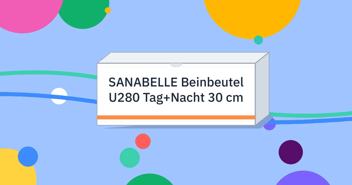 Symbolbild: Packung mit der Aufschrift SANABELLE Beinbeutel U280 Tag+Nacht 30 cm (PZN 10268376) – Verfügbarkeit und Bezug in Apotheken in Frankfurt am Main