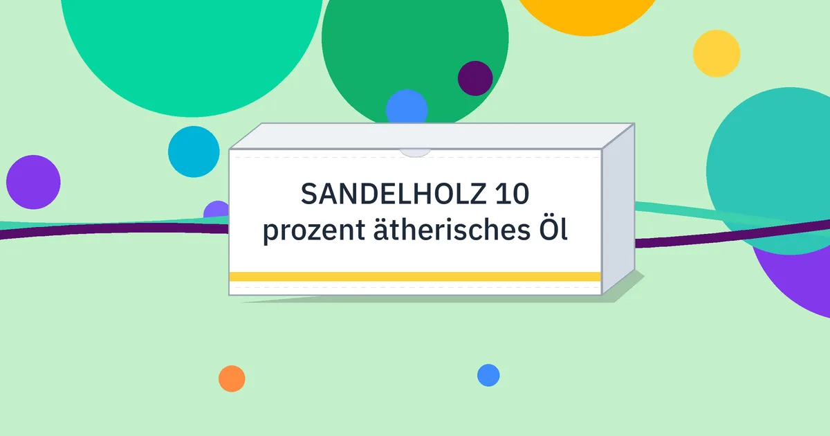 Symbolbild: Packung mit der Aufschrift SANDELHOLZ 10 prozent ätherisches Öl (PZN 19192746) – Verfügbarkeit und Bezug in Apotheken in Frankfurt am Main