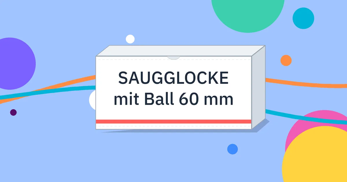 Symbolbild: Packung mit der Aufschrift SAUGGLOCKE mit Ball 60 mm (PZN 01046369) – Verfügbarkeit und Bezug in Apotheken in Frankfurt am Main