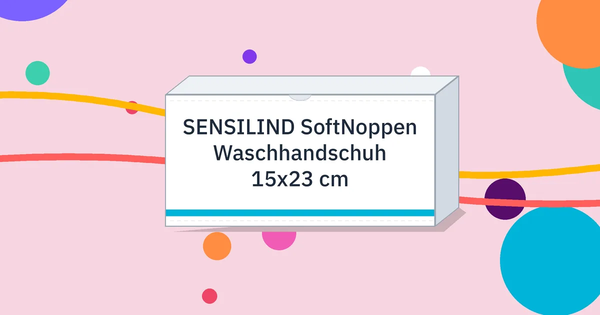Symbolbild: Packung mit der Aufschrift SENSILIND SoftNoppen Waschhandschuh 15x23 cm (PZN 17194379) – Verfügbarkeit und Bezug in Apotheken in Frankfurt am Main