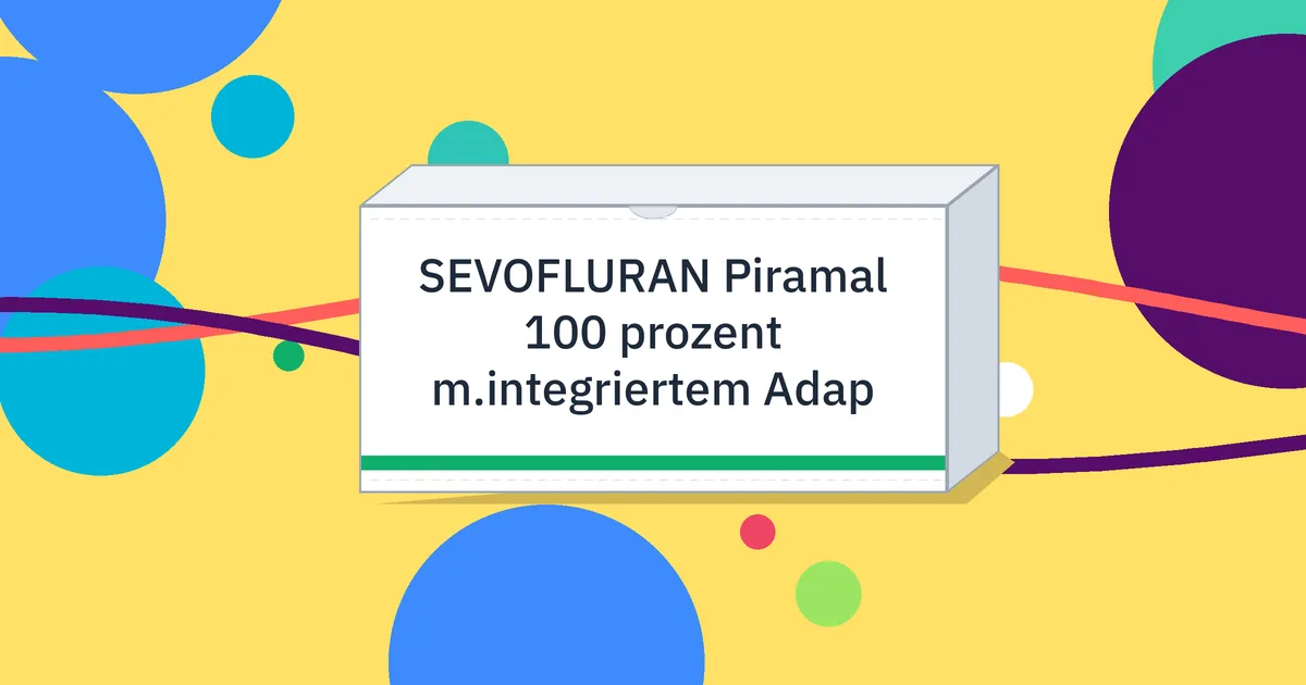 Symbolbild: Packung mit der Aufschrift SEVOFLURAN Piramal 100 prozent m.integriertem Adap (PZN 18768977) – Verfügbarkeit und Bezug in Apotheken in Frankfurt am Main