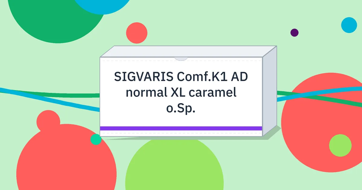 Symbolbild: Packung mit der Aufschrift SIGVARIS Comf.K1 AD normal XL caramel o.Sp. (PZN 17093307) – Verfügbarkeit und Bezug in Apotheken in Frankfurt am Main