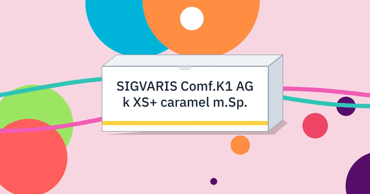 Symbolbild: Packung mit der Aufschrift SIGVARIS Comf.K1 AG k XS+ caramel m.Sp. (PZN 17043019) – Verfügbarkeit und Bezug in Apotheken in Frankfurt am Main
