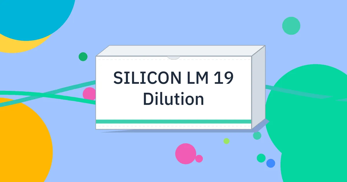 Symbolbild: Packung mit der Aufschrift SILICON LM 19 Dilution (PZN 13678293) – Verfügbarkeit und Bezug in Apotheken in Frankfurt am Main