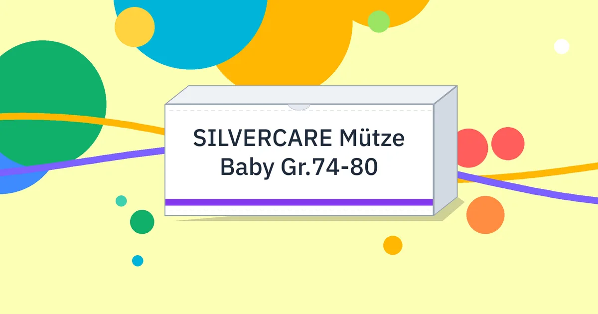 Symbolbild: Packung mit der Aufschrift SILVERCARE Mütze Baby Gr.74-80 (PZN 01110357) – Verfügbarkeit und Bezug in Apotheken in Frankfurt am Main