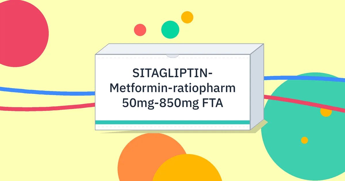 Symbolbild: Packung mit der Aufschrift SITAGLIPTIN-Metformin-ratiopharm 50mg-850mg FTA (PZN 17574194) – Verfügbarkeit und Bezug in Apotheken in Frankfurt am Main