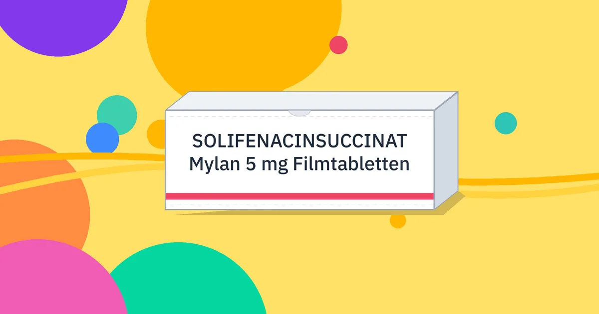 Symbolbild: Packung mit der Aufschrift SOLIFENACINSUCCINAT Mylan 5 mg Filmtabletten (PZN 15024035) – Verfügbarkeit und Bezug in Apotheken in Frankfurt am Main