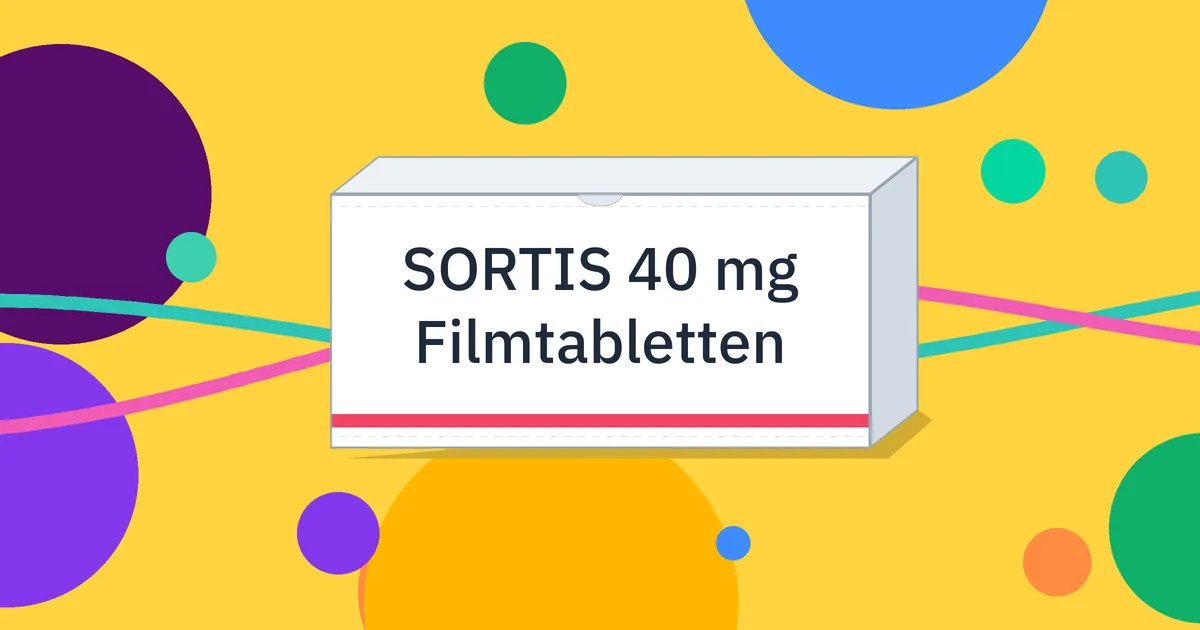 Symbolbild: Packung mit der Aufschrift SORTIS 40 mg Filmtabletten (PZN 13158808) – Verfügbarkeit und Bezug in Apotheken in Frankfurt am Main